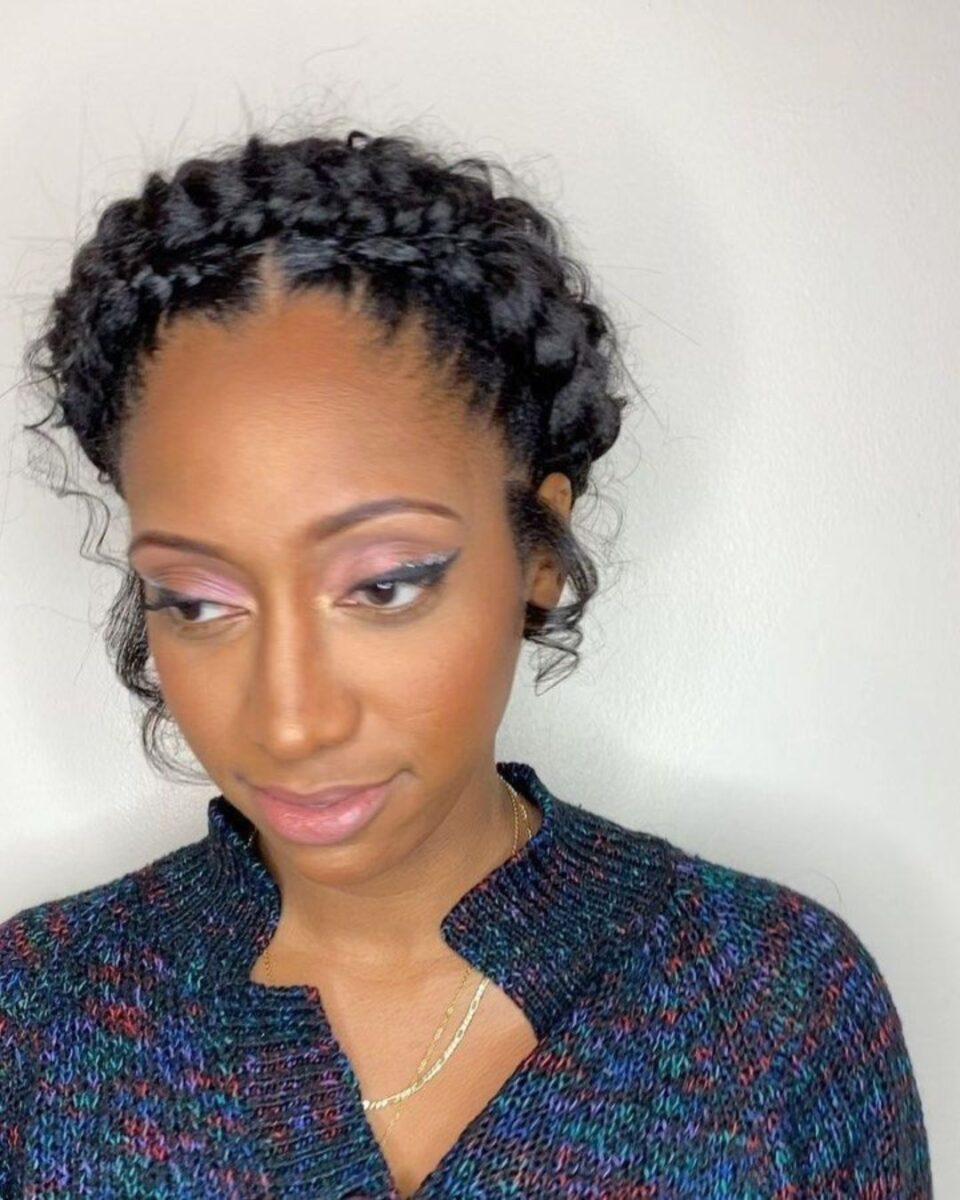 Halo Braid With Weave On 4c Hair | Hairstyle Tutorial