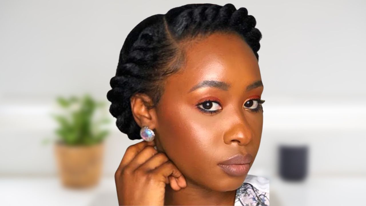 Halo Braid With Weave On 4c Hair | Hairstyle Tutorial